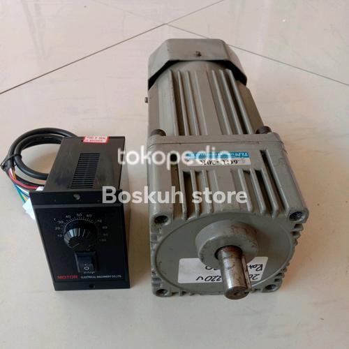 Jual AC Motor Gearbox 200W 220V Ratio 1:20 + speed controller satu set - Kota Surabaya - BOSKUH ...