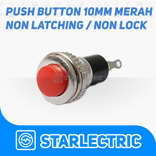 Jual Tombol Push Button Switch Push On Reset 10mm Merah Non Latching ...