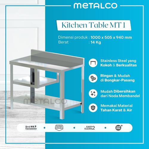 Jual Meja Dapur Stainless Steel Metalco Kitchen Table MT 1 Kuat 100% ...