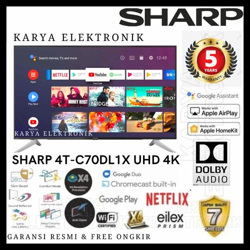 Jual SHARP 4T-C70DL1X UHD 4K ANDROID TV 70 INC 4T C70DL1X - Jakarta Barat - KaryaElectro | Tokopedia