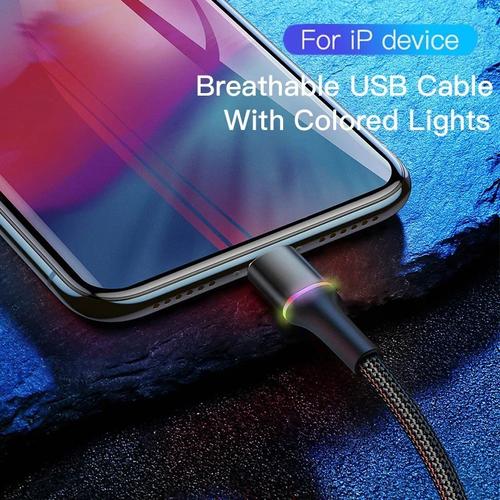 Jual KABEL DATA LED BASEUS HALO FAST CHARGING IPHONE/MICRO USB/TYPE C ...
