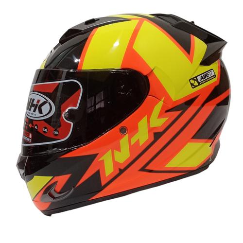 Jual HELM FULL FACE NHK MOTIF RACE PRO BIOS BLACK ORANGE GLOSSY - XL ...