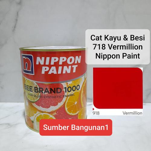 Jual Cat Kayu Besi 918 Vermillion merah bendera nippon paint 1kg minyak ...