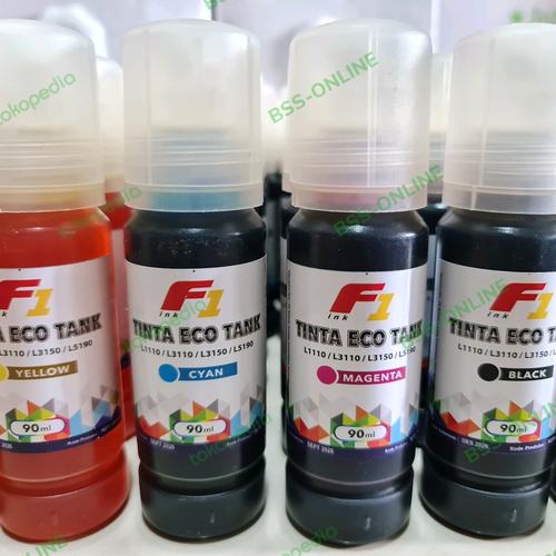 Jual F1 INK EPSON EcoTank 90ml KUALITAS FOTO, HEAD AMAN, HASIL PRINT ...