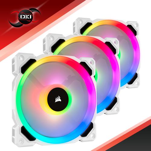 Promo CORSAIR LL120 RGB 120mm Dual Light Loop White RGB LED PWM Triple ...