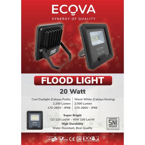 Jual ECOVA LAMPU SOROT LED - LAMPU TEMBAK FLOODLIGHT 20 W FM-SRT-20W ...