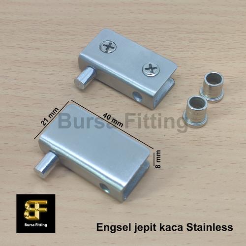 Jual Engsel jepit kaca stainless steel / engsel pivot / engsel pintu ...