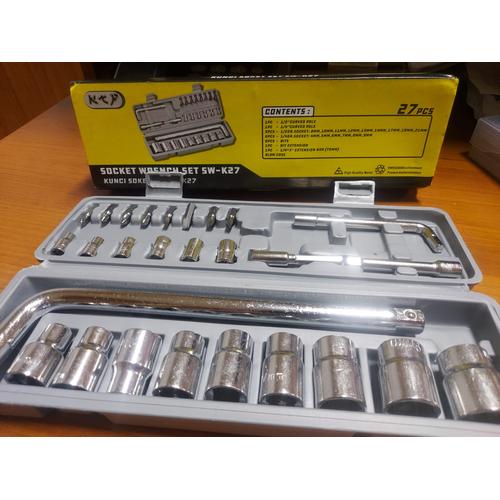 Jual KTP KUNCI SOCK SET 27 PCS MATA SOK SHOCK SOCKET TOOL KIT SET 8-21 ...