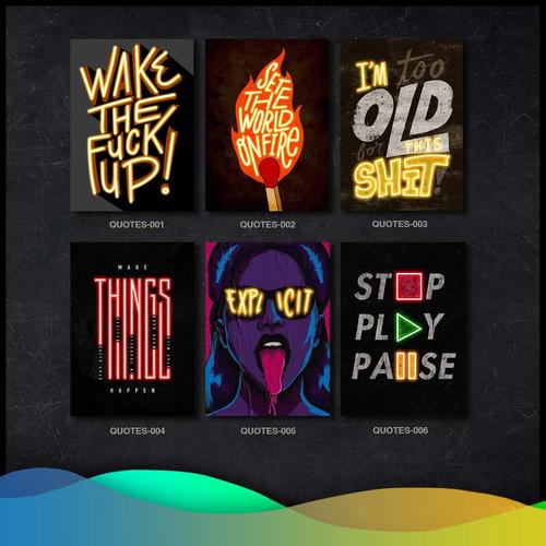 Jual Lukisan Neon Flex Quotes / Custom Lukisan Neon Flex + UV 70X50CM ...