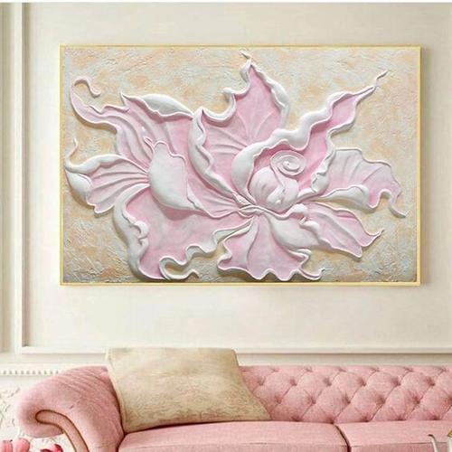 Jual lukisan bunga mawar texture elegan dekorasi dinding modern ...