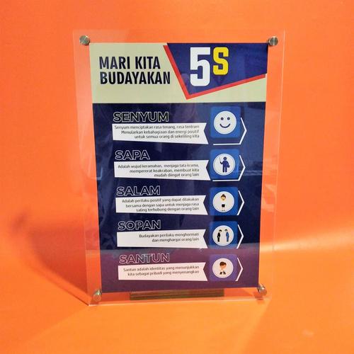 Jual Poster Akrilik Mari Kita Budayakan 5S - Poster Edukasi - Kab ...