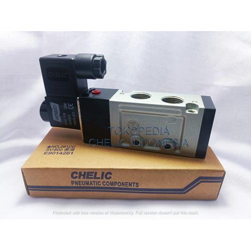 Jual SOLENOID VALVE SINGLE 5/2 PORT 3/8" ORIGINAL CHELIC SV-8103 - 24VAC - Kota Surabaya ...