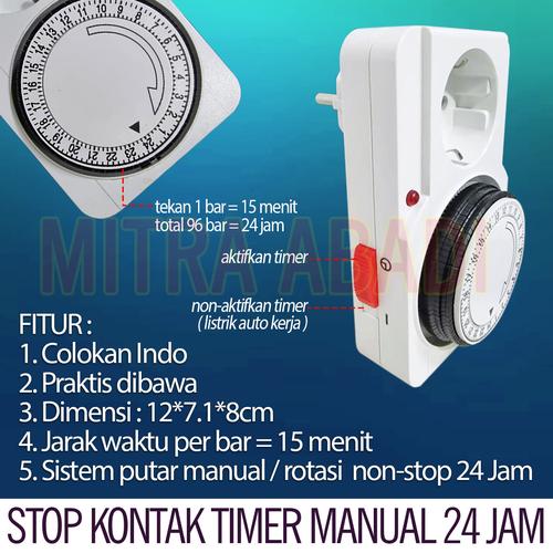 Jual Stop Kontak Timer Manual 24 hours / 24 Jam - Model Kecil - Jakarta ...