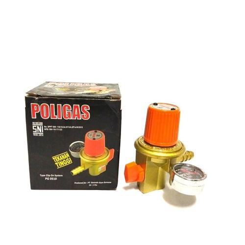 Jual Regulator Kompor Gas Poligas PG 0510 Clip On Tekanan Tinggi SNI ...