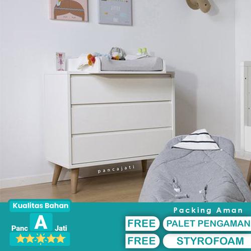 Jual Nakas Drawer Pakaian Modern Warna Putih 3 Laci - Kab. Jepara ...