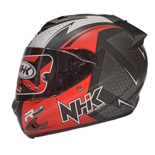 Jual HELM FULL FACE NHK MOTIF RACE PRO FLASH BLACK RED DOFT - L - Kota ...