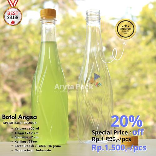 Jual PET2026. Botol plastik 600ml pet minuman angsa tutup segel kuning ...