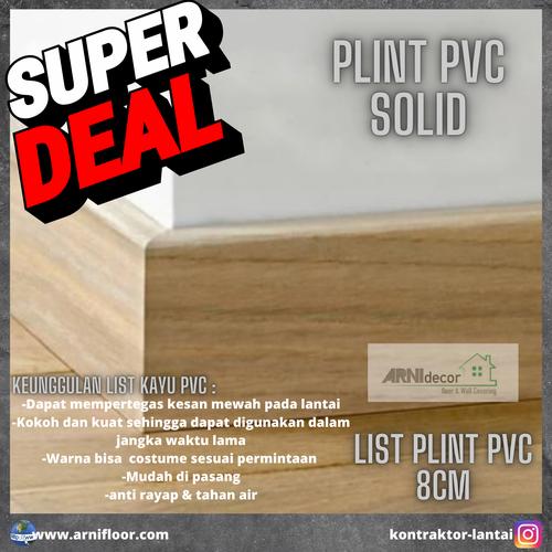 Jual list dinding plint pvc solid 8cm /motif kayu costume warna ready ...