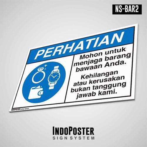 Jual Safety Sign K3 PVC ANSI Jaga Barang Bawaan Anda - Kab. Bandung ...