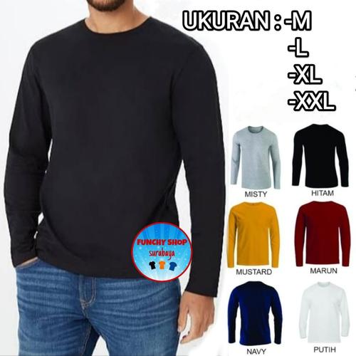 Jual KAOS POLOS LENGAN PANJANG PREMIUM KATUN COMBED - KAOS TANGAN ...