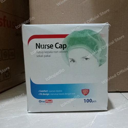 Jual Nurse Cap OneMed isi 100 pcs hair cup penutup kepala Hainett ...