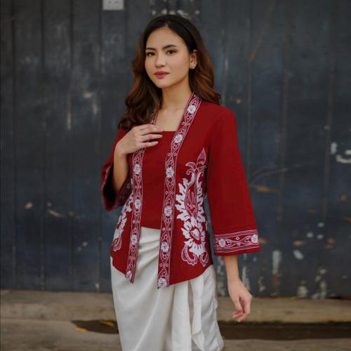 Jual Batik Kultur Set - KKBT & WES - Bordered Ornaments in Crimson ...