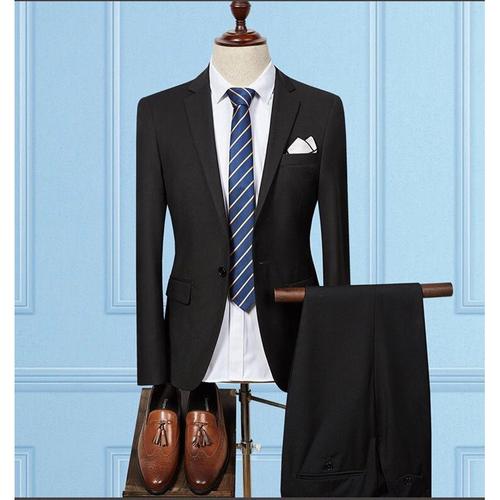 Jual SETELAN JAS KANTOR FORMAL HITAM 2IN1 - SETELAN JAS KERJA RESMI ...