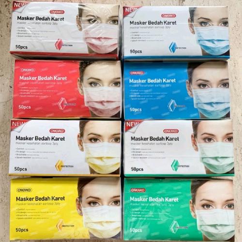 Jual Masker Bedah Medis Karet OneMed Earloop Pink Box 50pc - Abu-abu ...