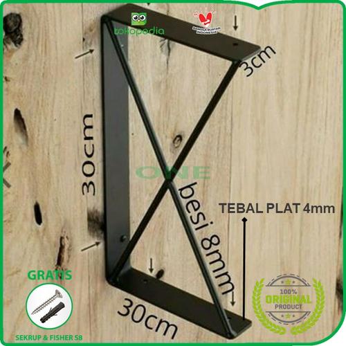 Jual Bracket/siku ambalan 2 papan murah dan kualitasnya bagus - Hitam ...