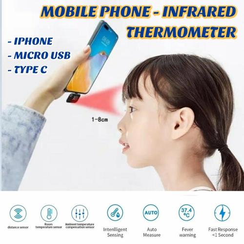 Jual Mini Mobile Phone Thermometer USB High-Precision Infrared ...