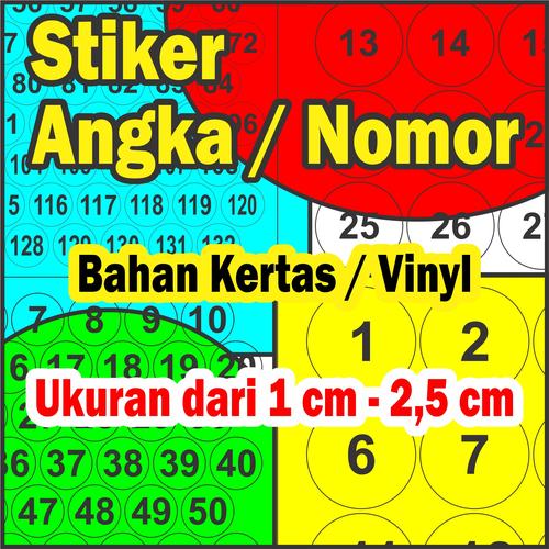 Jual Stiker Angka Urut macam-macam Ukuran / Warna bahan Cromo / Vinyl ...