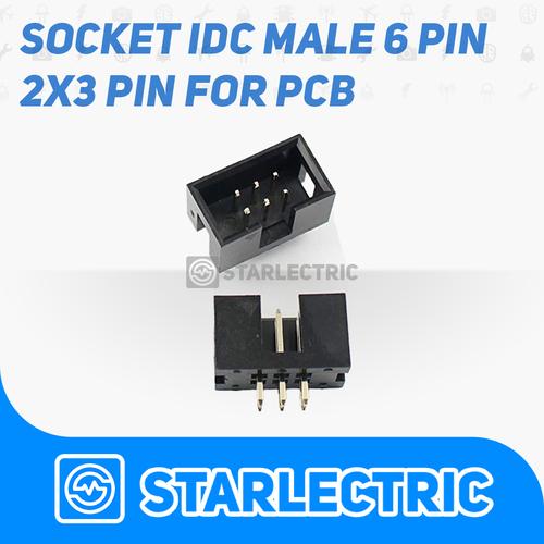 Jual Socket IDC Pin 6p 6Pin Soket 2x3 6 Pin Header Male DC3-6P Lurus ...