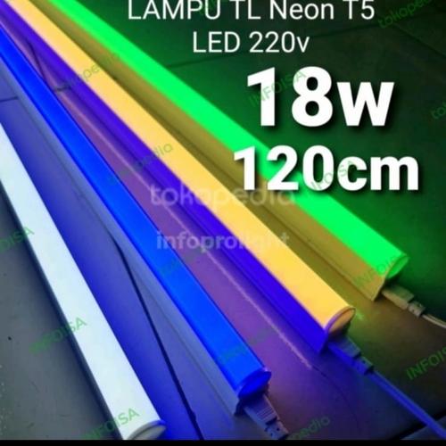 Jual GOLD STAR Lampu T5 LED 18w 120cm warna warni Neon Tube Integrated ...