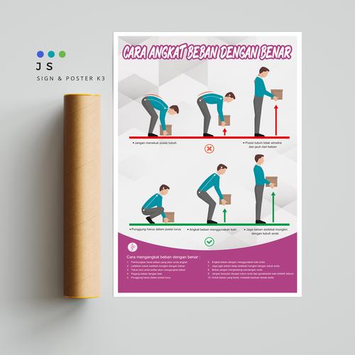 Jual POSTER SAFETY K3 - CARA ANGKAT BEBAN YANG BENAR - Kota Malang - JS ...