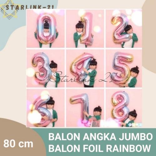 Jual BALON FOIL ANGKA JUMBO 80 CM l Balon Foil Rainbow Ulang Tahun - 3 ...