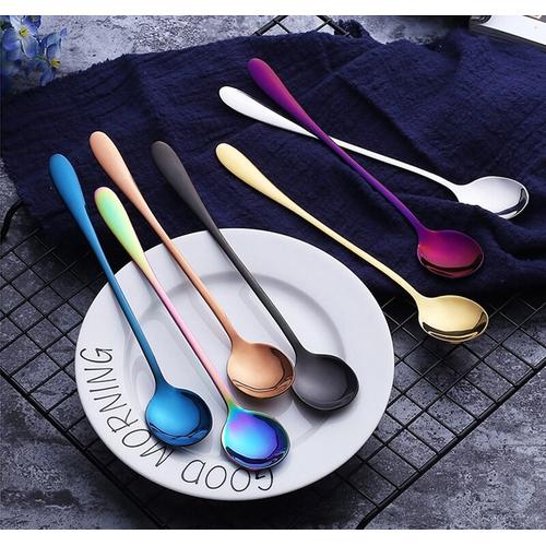 Jual LONG SPOON STAINLESS COLORFUL SENDOK ADUK KOPI TEH SENDOK PANJANG ...