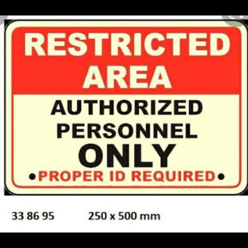 Jual STICKER RESTRICTED AREA AUTHORIZED PERSONNEL ONLY 50X25 CM K3 ...