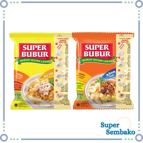 Jual MAKANAN INSTAN SUPER BUBUR AYAM INSTAN 49g RASA ABON SAPI SOTO ...