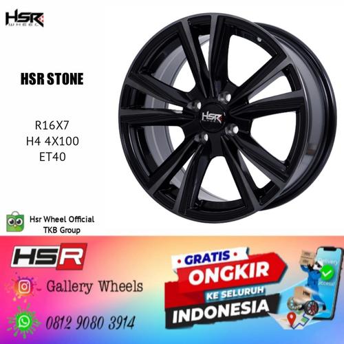 Jual Velg Mobil HSR Stone Ring 16 Velg HSR Stone R16 Warna Black Oil ...