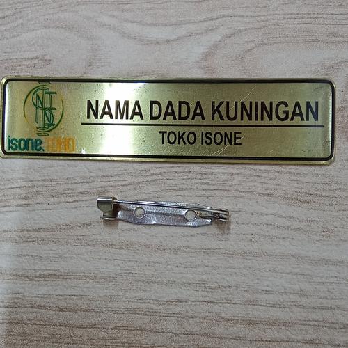 Jual Nama Dada Name Tag Kuningan Stainless Steel 0.5 Peniti Custom ...