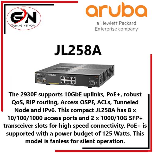 Jual HPE JL258A Aruba 2930F 8G PoE+ 2SFP+ Switch - Jakarta Pusat ...