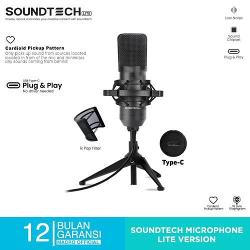 Promo SOUNDTECH Lite Standing Microphone Condenser Record Streaming ...