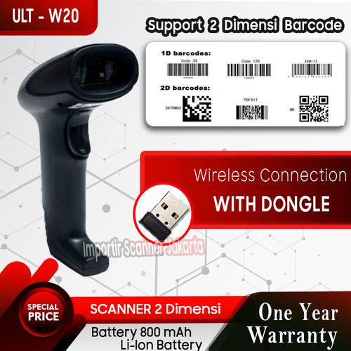 Jual BARCODE SCANNER 2D QR CODE EFAKTUR ULTRON 2D WIRELESS W20 ...