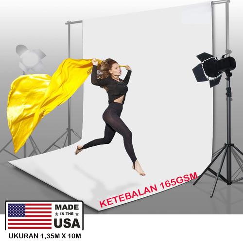 Jual Background Paper Putih 1.35 x10m Backdrop Kertas Studio White Foto ...
