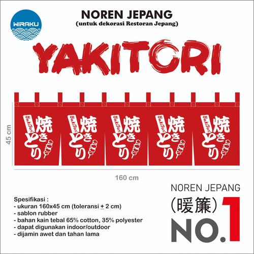 Jual Tirai Kain Jepang Noren YAKITORI kain katun warna MERAH - Kab ...