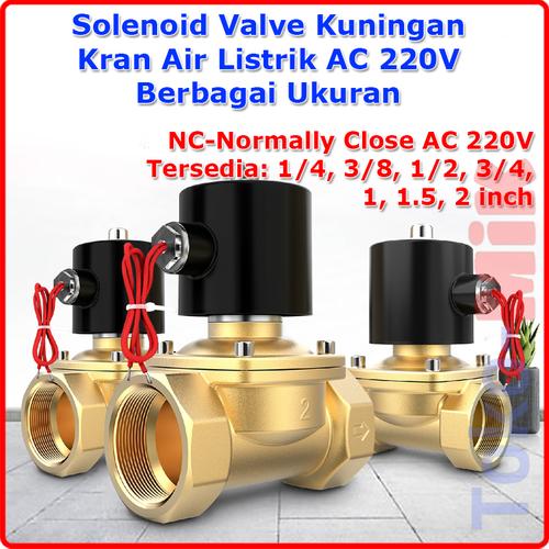Jual Selenoid Solenoid Valve Kuningan Brass AC 220V NC Kran Air Listrik - 3/4in - Jakarta Barat ...