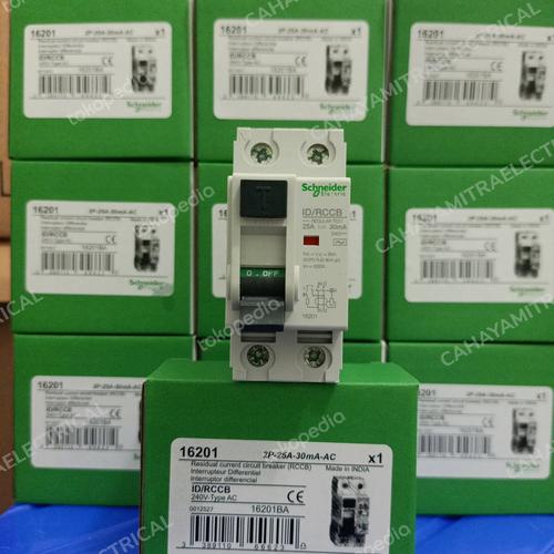 Jual SCHNEIDER ID/RCCB 2P 25A 30mA 6kA ELCB / RCCB 16201 Original ...
