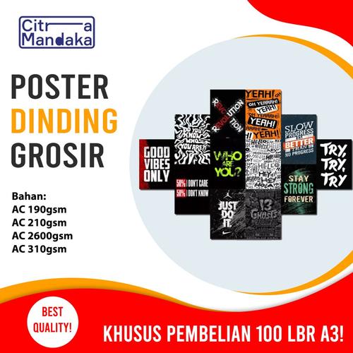 Jual Cetak Poster Custom 1 Sisi 2Sisi Grosir A3 A4 A5 A6 Art Carton ...