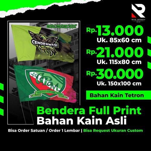 Jual Promo Cetak Bendera Full Print Custom - Bahan Kain - 85x60 cm ...