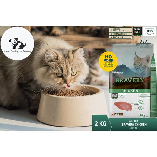Jual Bravery Cat Kitten Chicken 2kg Freshpack/1 kg Repacking No Pork ...